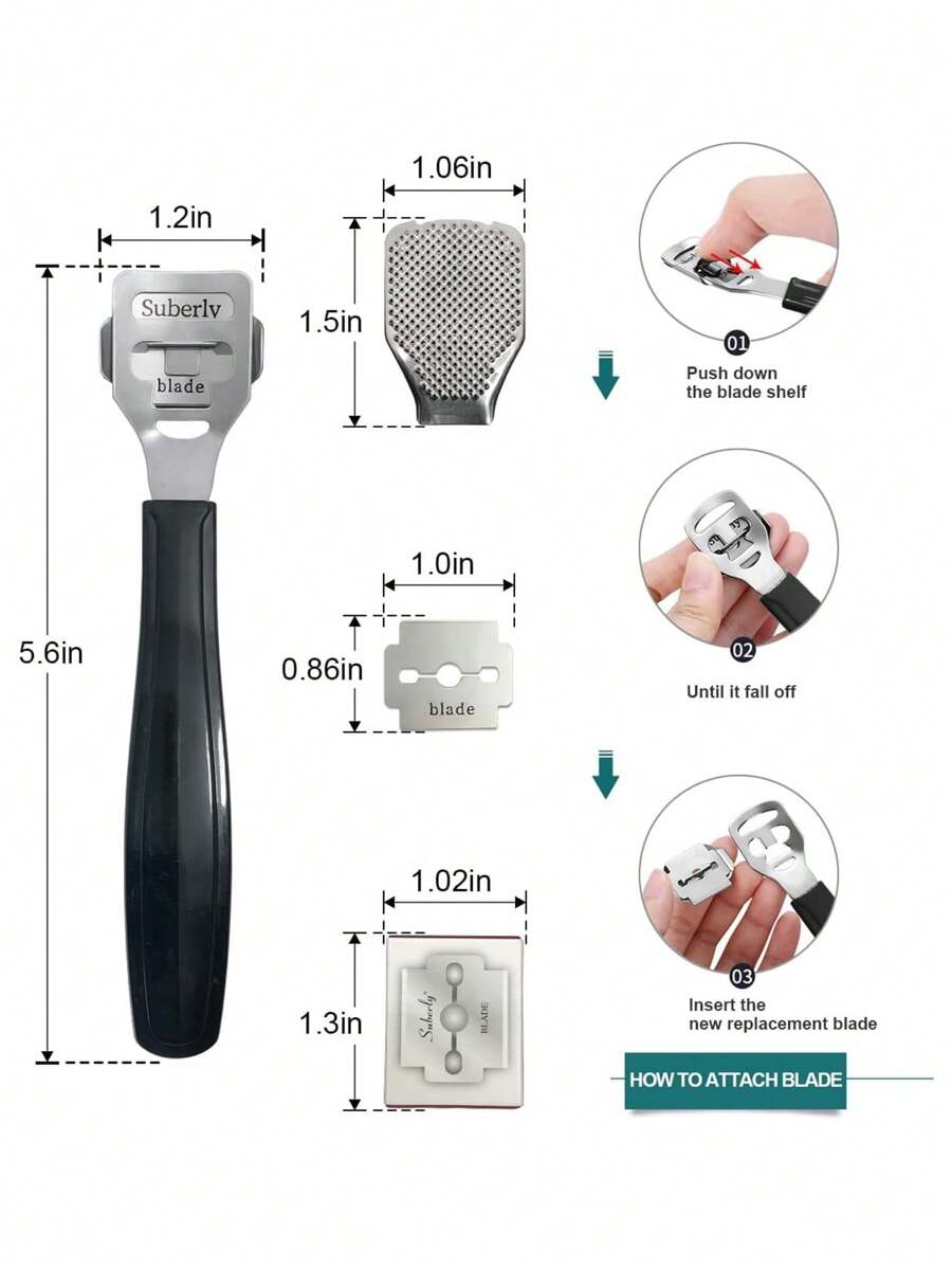 11pcs Foot Files Callus Remover Stainless Steel Foot Shaver (10 ...