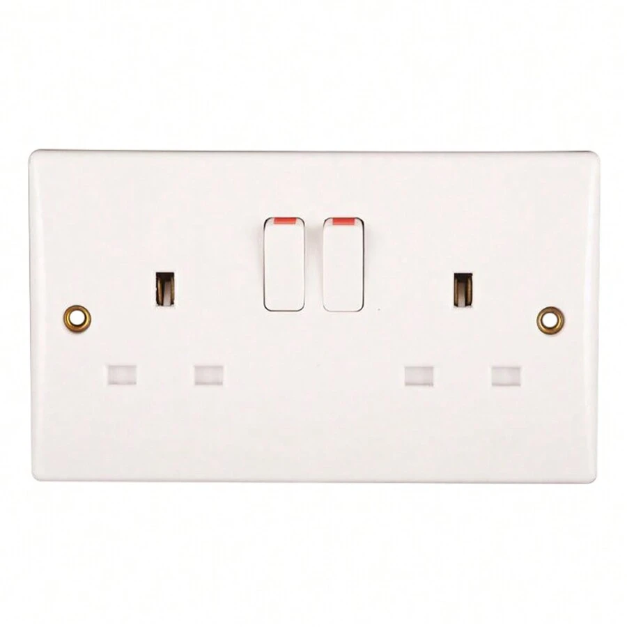 Dencon Slimline Switched Socket Outlet To BS1363 (UK Plug) (White ...