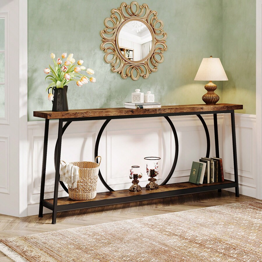 LITTLE TREE 70.9 Inch Narrow Console Table With Storage, Extra Long ...