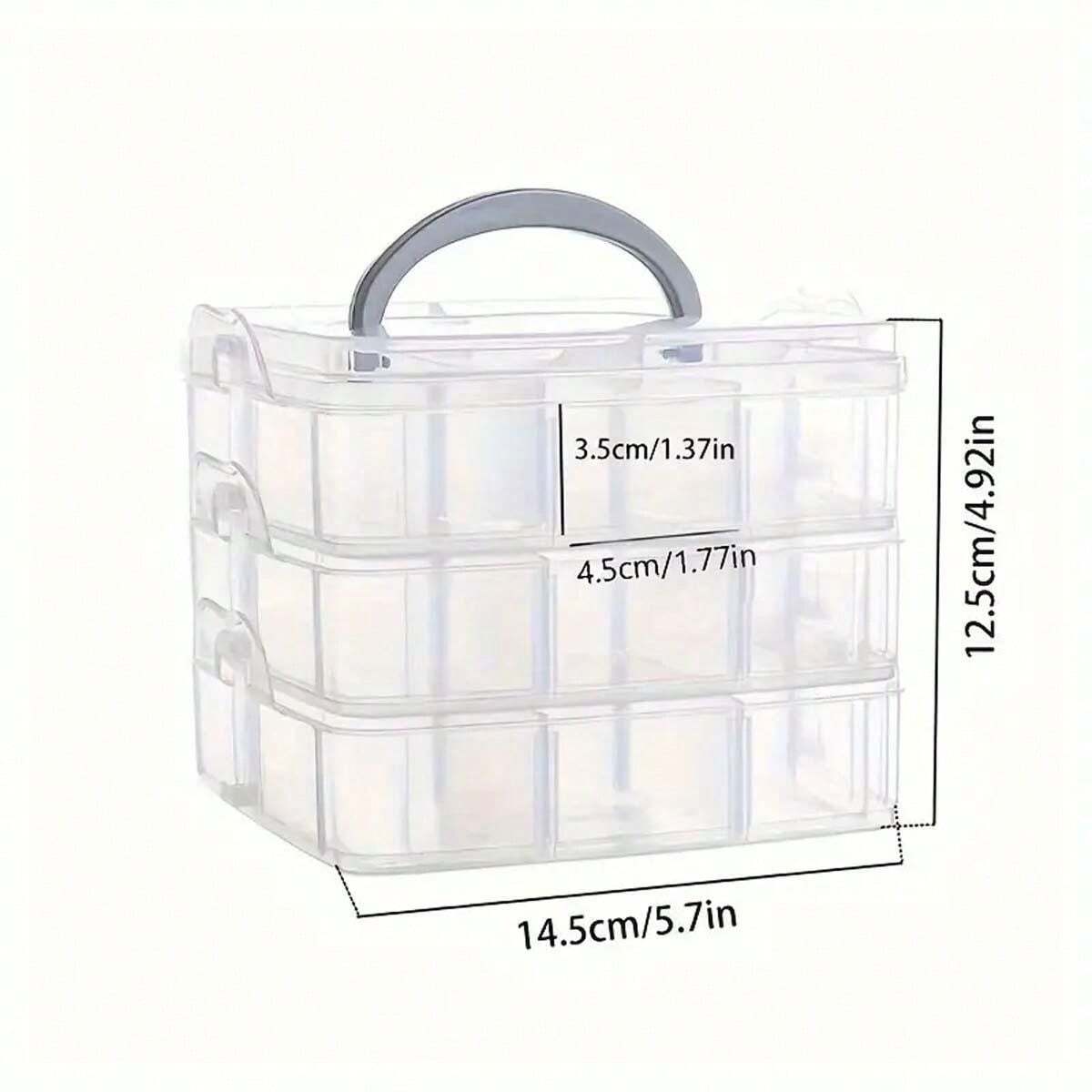 1 3-Layer 18-Cell Plastic Transparent Baby Toy Storage Box, Adjustable ...