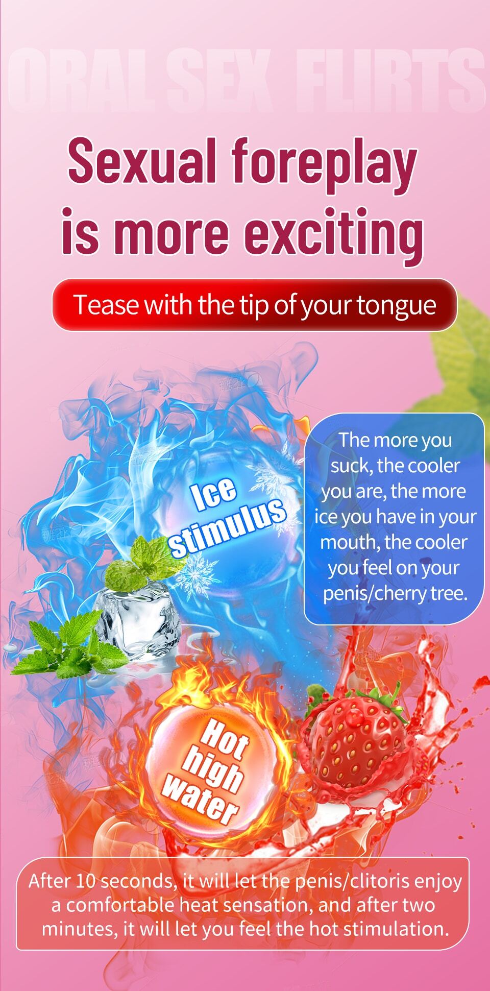 Jelly Mouth Water Ice And Fire Couples Sexual Intercourse Flirting Pleasure Liquid Adult Sex