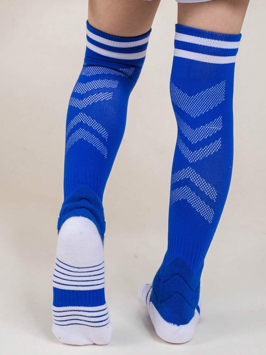 1 Pair Navy Blue Children Compression Socks, Knee High Thick Terry ...