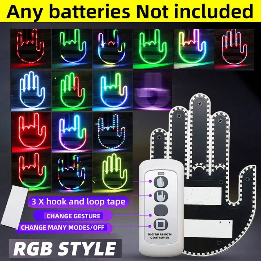 Multicolors Gesture Light For Car With Remote Road Rage Signs Middle ...
