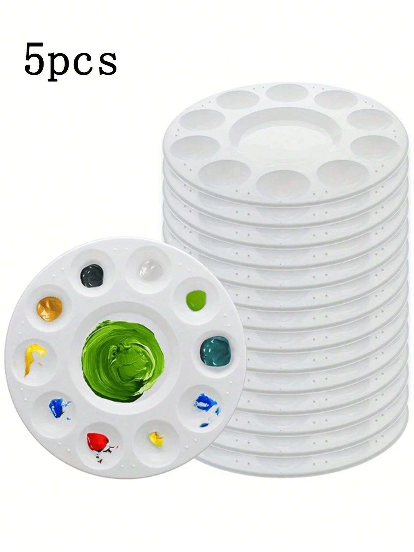 5pcs 10-Hole Round Palette, Art Paint Palette, Painting Watercolor ...