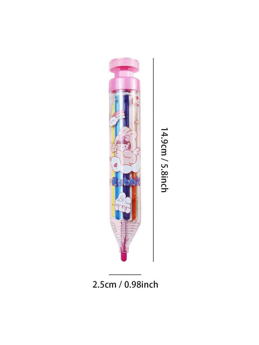 1pc 8-Color Push Button Rotating Wax Crayon, Kid Student Drawing ...