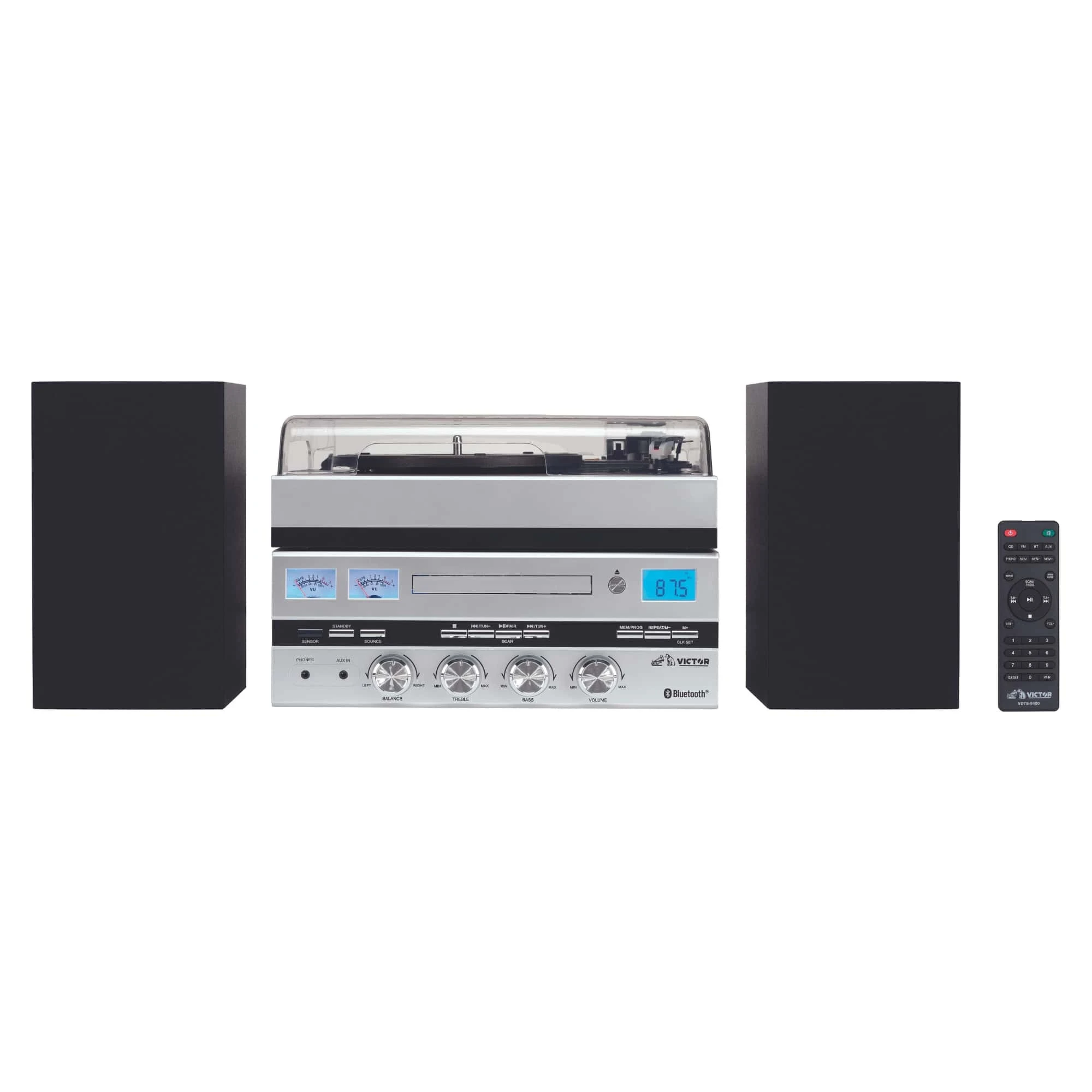 Victor Audio Victor Audio Geneva 5-In-1 Front-Loading CD Player Desktop ...