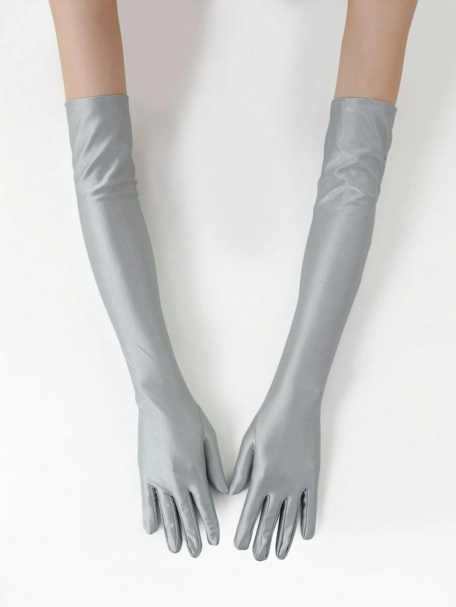 Women's Extra Long Spandex Gloves, Thin Sunscreen Dance Performance ...
