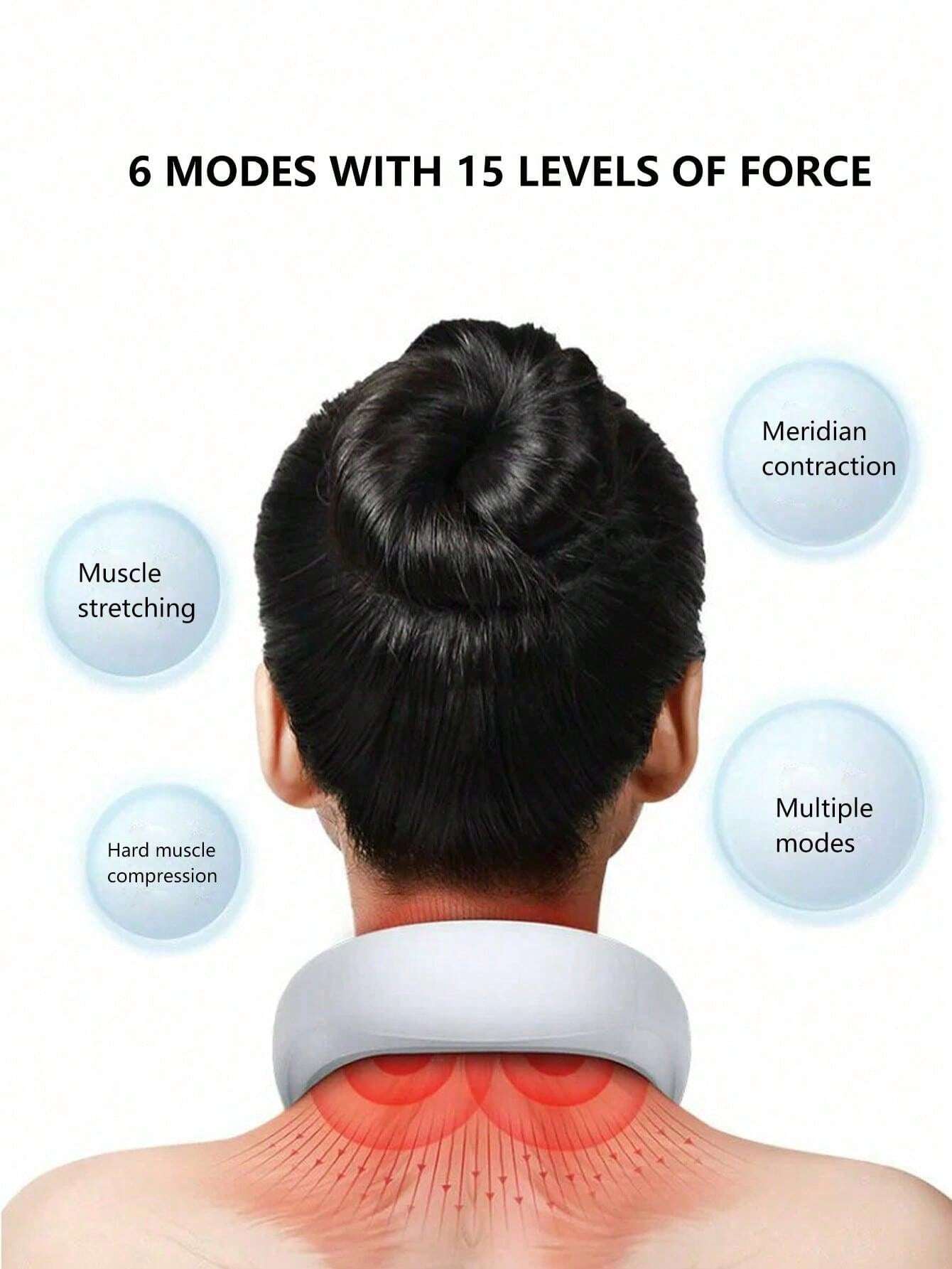 Massageador elétrico EMS de Coluna Cervical, modelo ajustável de ...