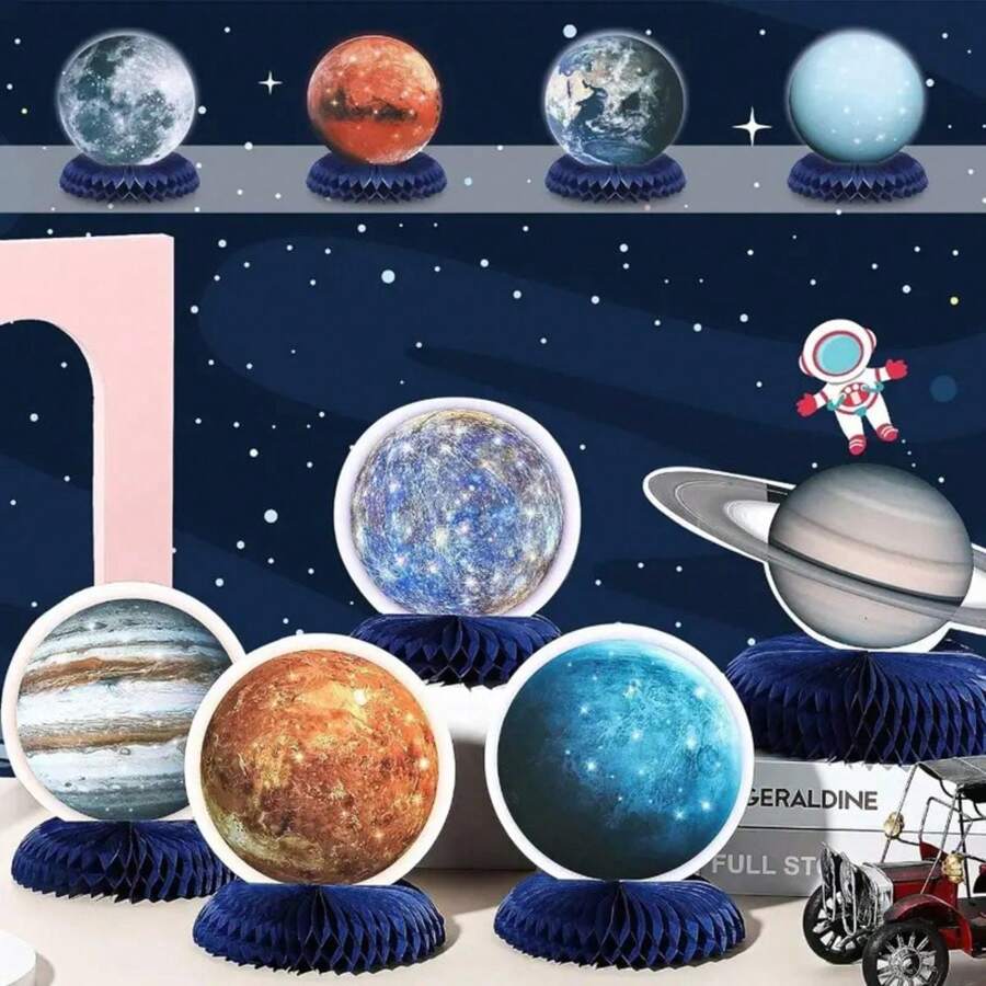 10 Pieces Space Solar System Theme Honeycomb Centerpieces Table Topper ...