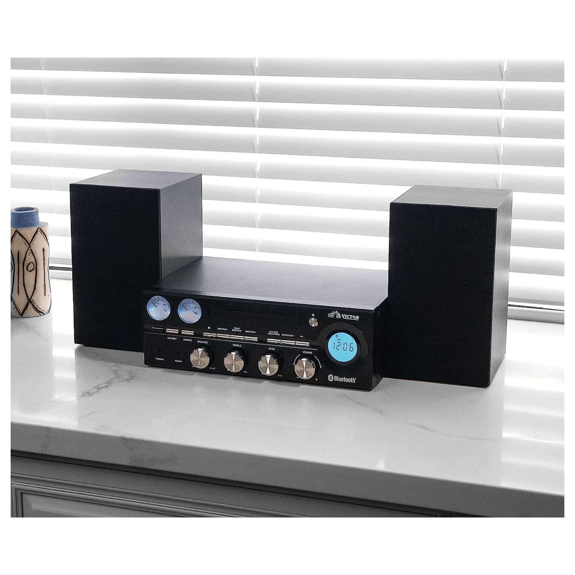 Victor Audio Milwaukee 50W Desktop CD Player And Stereo System With ...