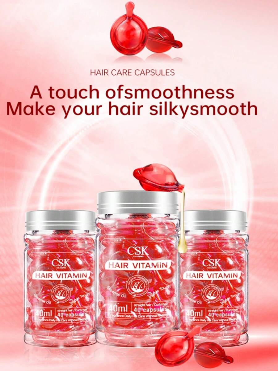 40 Capsules, Hair Serum Oil For All Hair Types - Keratin Moisturizing ...