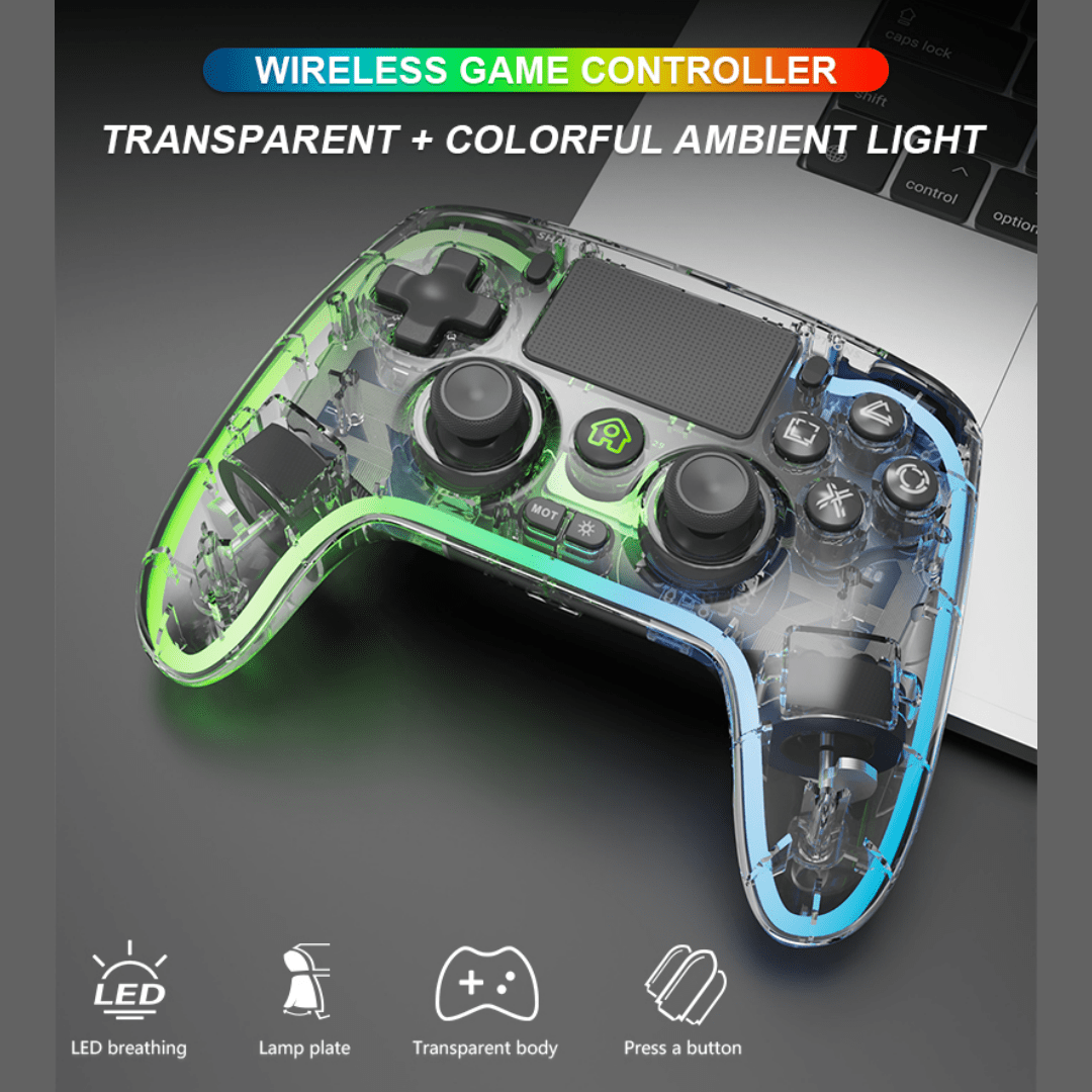 PS4 Controller, Wireless Controller For PS4 /Slim/Pro With Enhanced Dual Vibration/RGB Light/3 ...