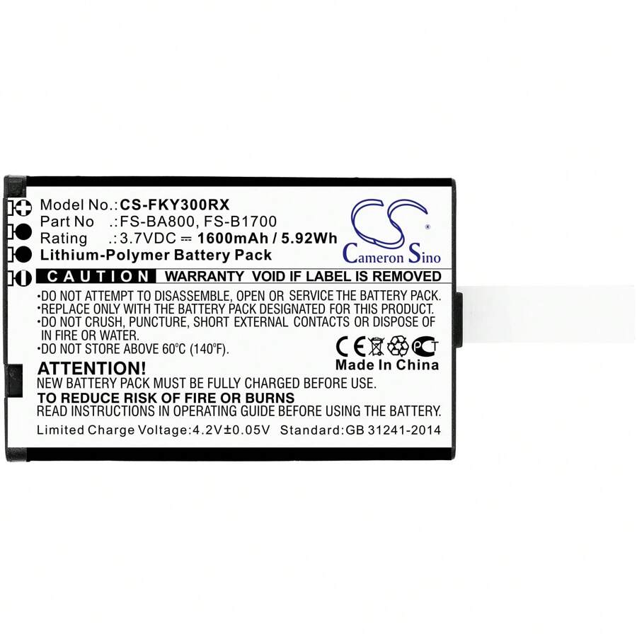 Battery For Flysky FS-B1700 FS-BA800 FA605 FS-GT2B FS-GT3B FS-GT3C FS ...