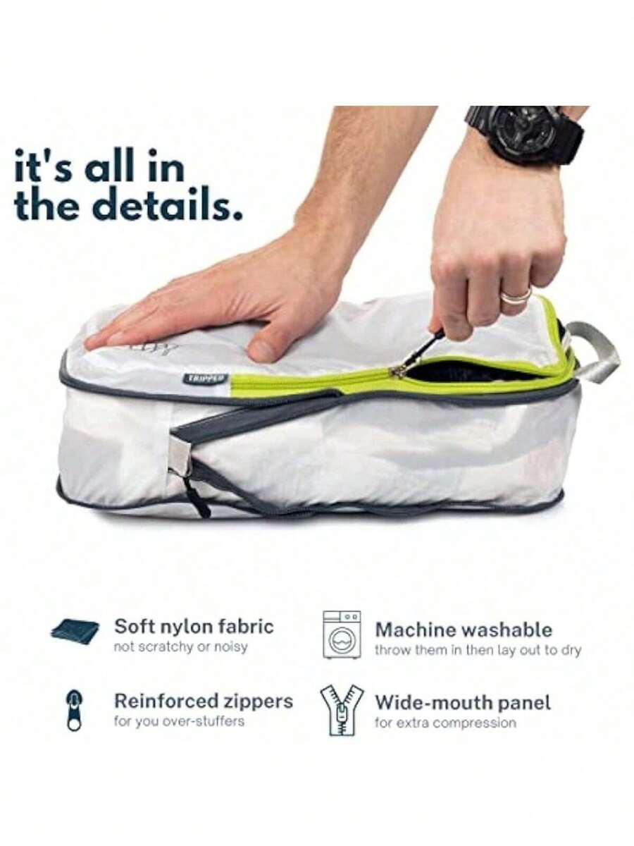 Compression Packing Cubes For Travel Luggage And Backpack Organizer ...