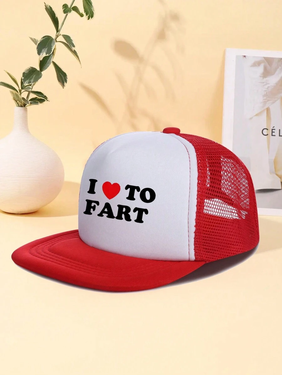 1pc I LOVE FART Printing Unisex Trucker Hats Snapback Hat For Men Women ...