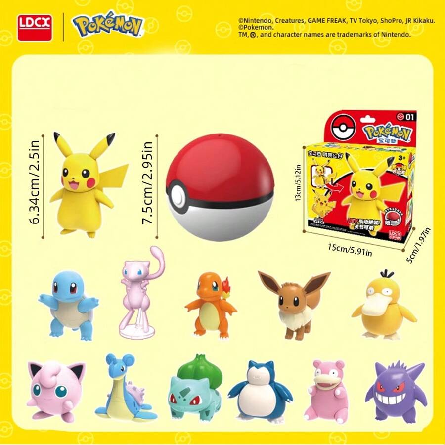 LDCX Pokemon Action Figure Building Toys Set, Kanto Region Team ...
