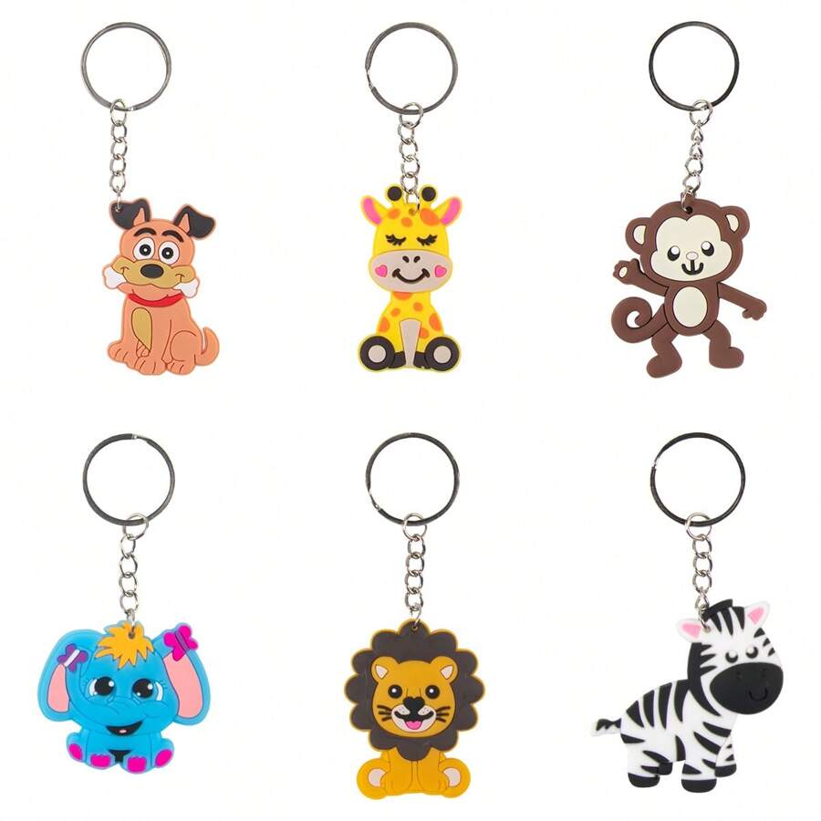 6PCS Wild Jungle Animals Theme Party Favor Keychain Pendant | SHEIN UK