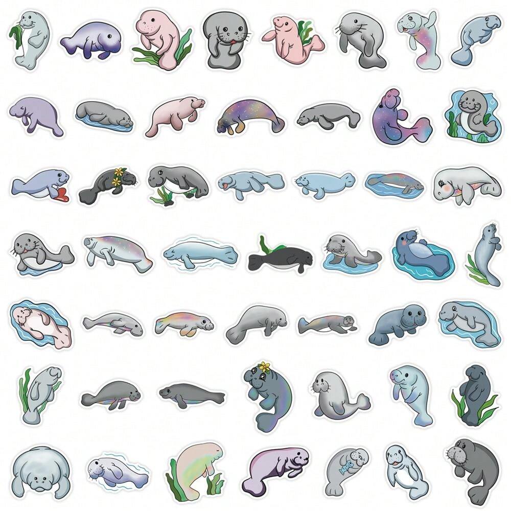 52PCS Manatee Stickers Vinyl Aesthetics Stickers For Scrapbooking ...