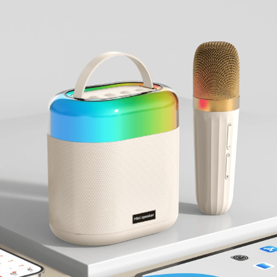 Double Microphone K Song Bluetooth Audio Portable LED Ghost Light ...