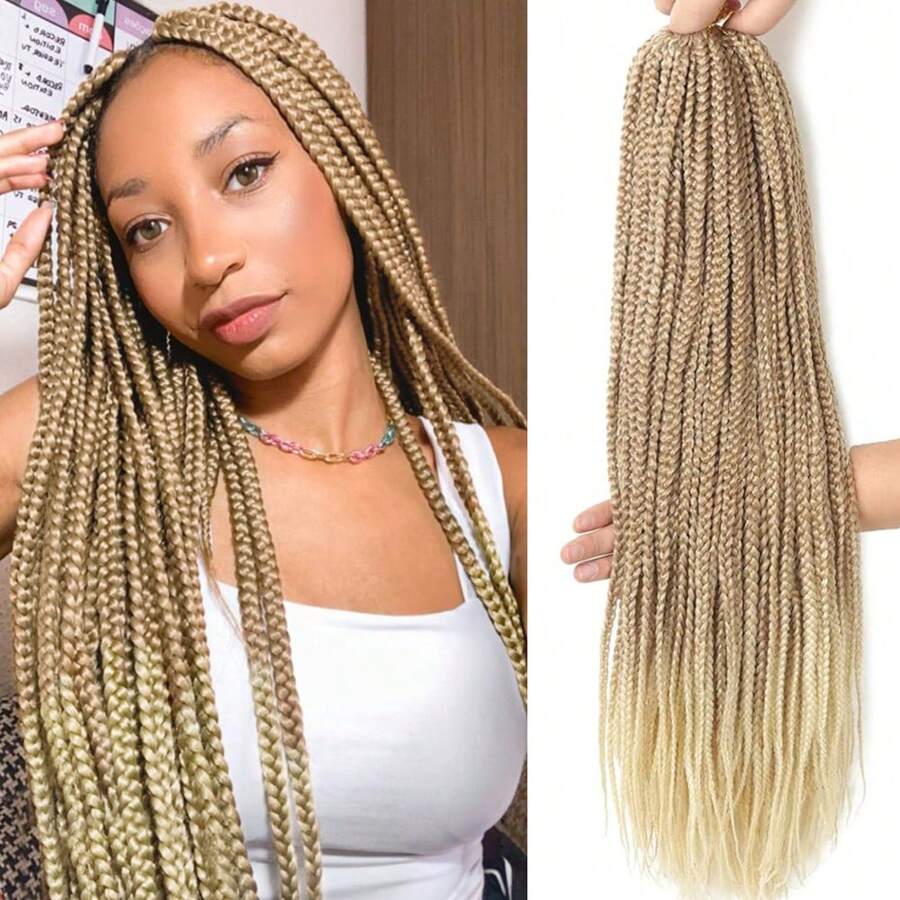 3 Packs Box Braids Crochet Hair Crochet Box Braids Pre-Looped Synthetic ...