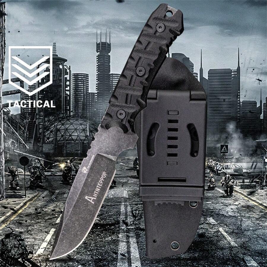 Outdoor Tactical Fixed Blade Knife, Survival Knife For Self-Defense ...
