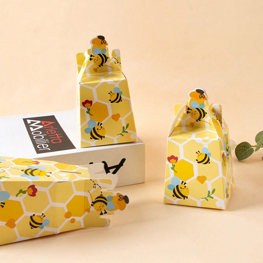 10pcs Cute Bee Creative Candy Packaging Box, Birthday Party Snack And ...