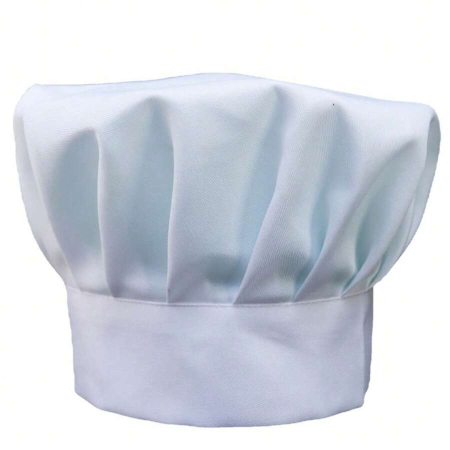 Solid Color Chef Hat, Modern Mushroom Pleated Breathable Hotel Work Cap ...