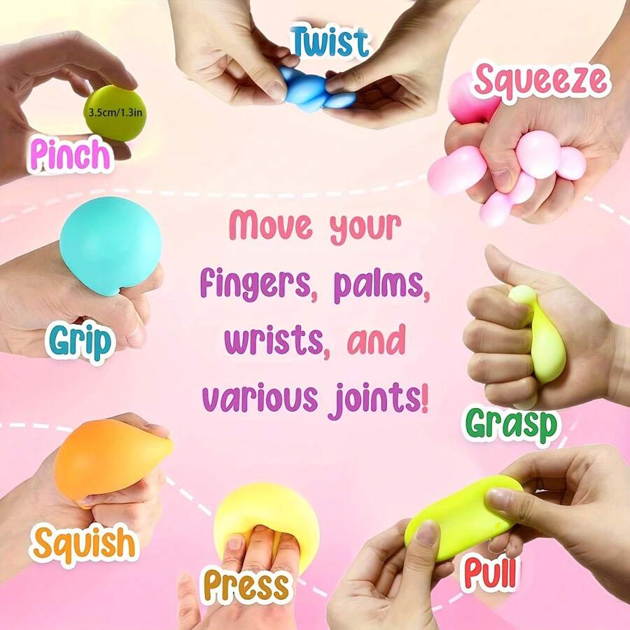 4PCS Slow Rising Stress Balls, Colorful Stretchy Ball Sensory Fidget ...