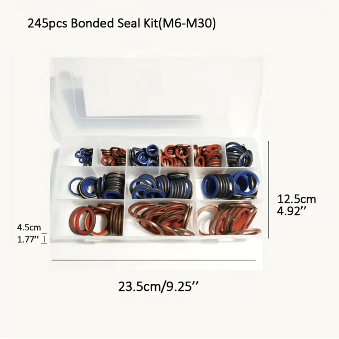 Kit assortito di 245 rondelle di tenuta incollate resistenti allolio ...