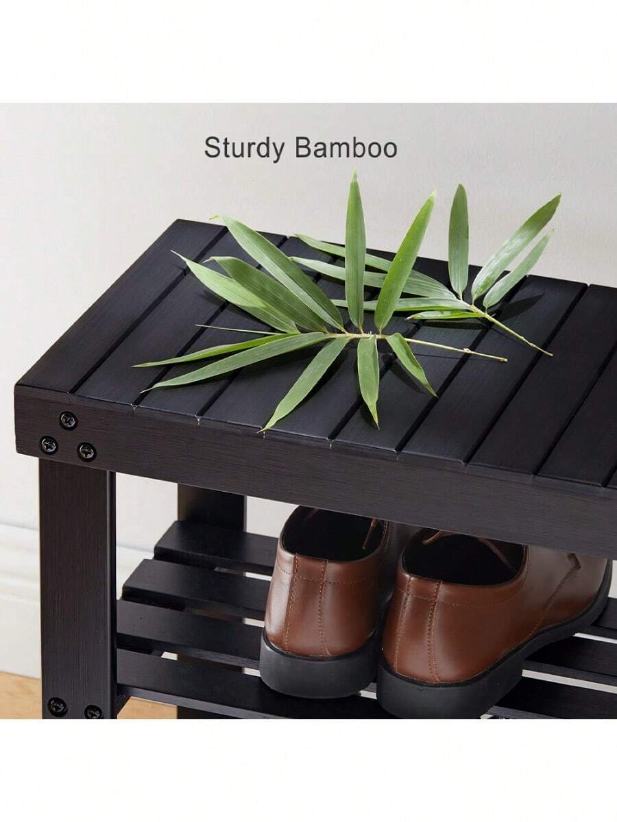 Bamboo Shoe Stool, Shoe Rack For Entryway, Bench Style Shoe Bench, Can ...