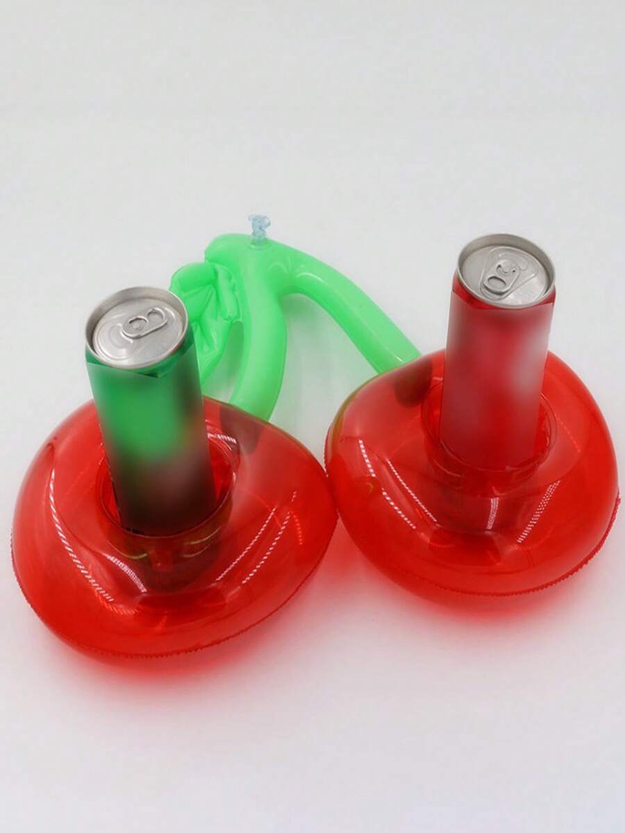 1pc Inflatable Single/Double Cherry Cup Holder, Floating Cup Coaster ...