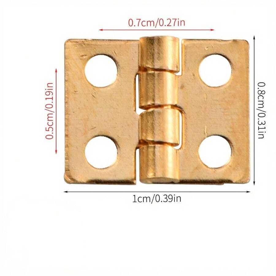 50pcs Brass Plated Mini Hinges For Small Decoration Jewelry Box With ...