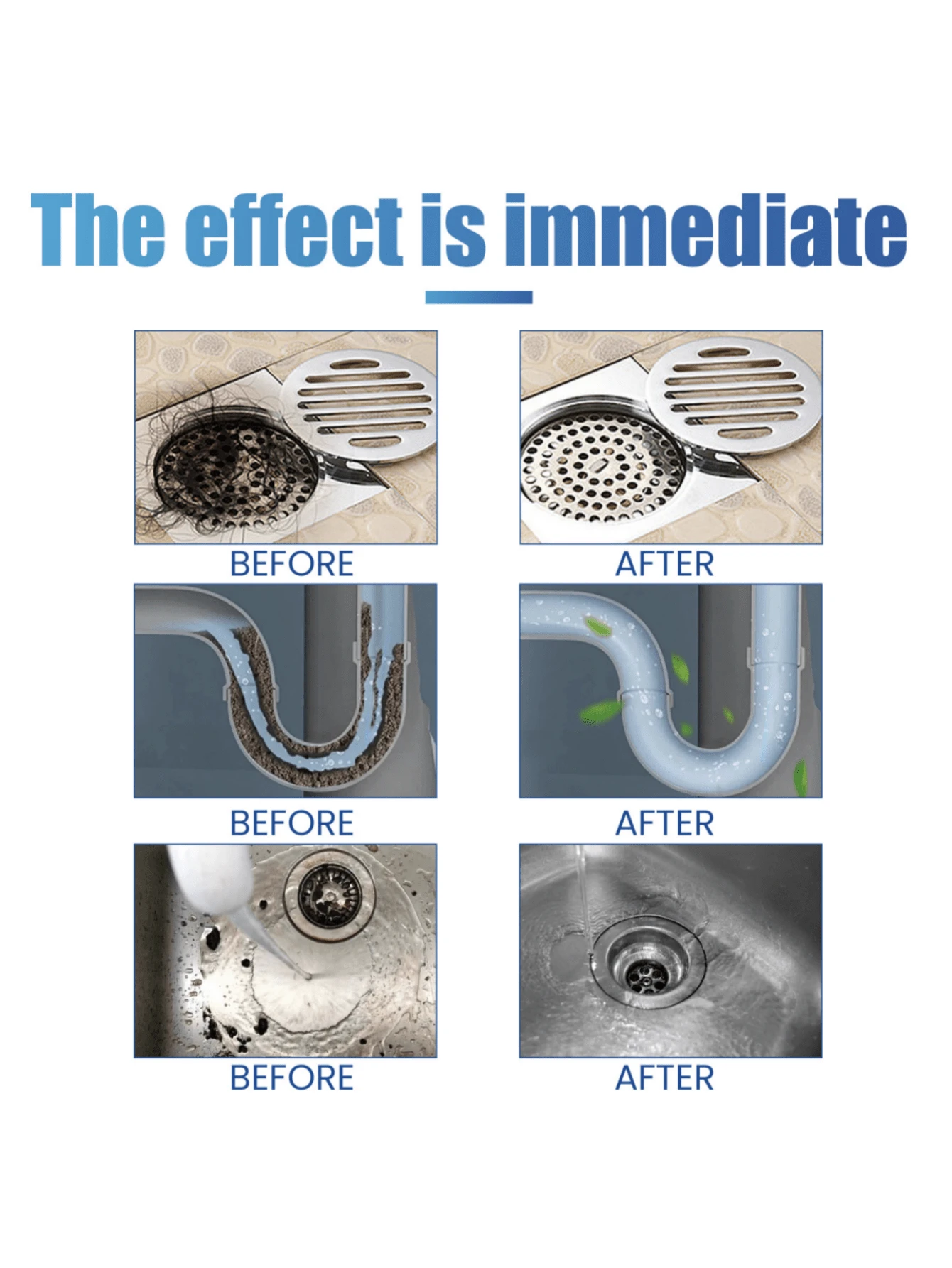 Drainage Pipe Blockage Removal Powder, Toilet/Kitchen Sewer Anti ...