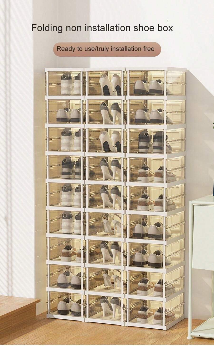 Newly Upgraded Non Installation Shoe Box, Foldable Shoe Rack, Multi ...