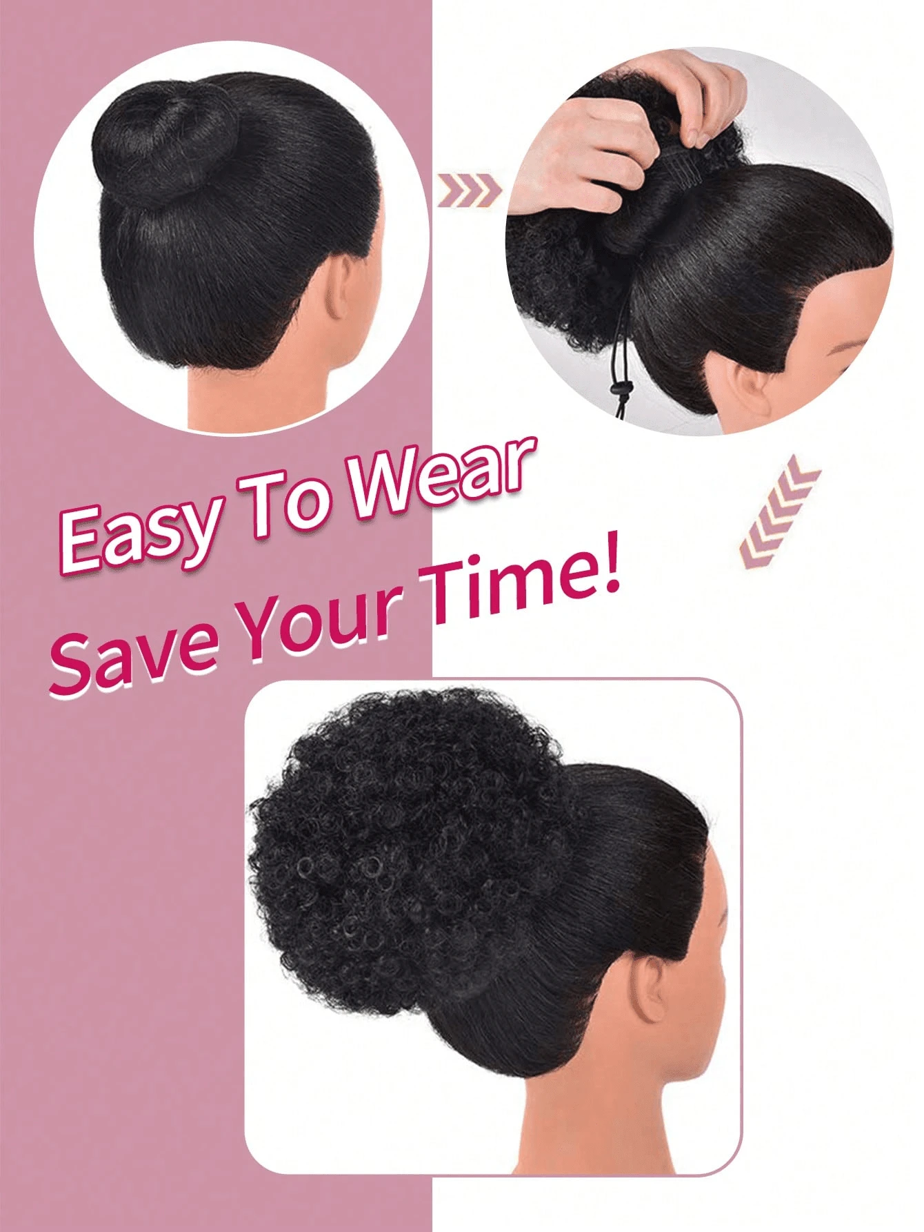Estensione di codina di 6 pollici Afro Puff con coulisse per le donne ...