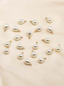 20pcs Faux Pearl Waterdrop Shaped Buttons, Clothing & Jewelry Decor ...