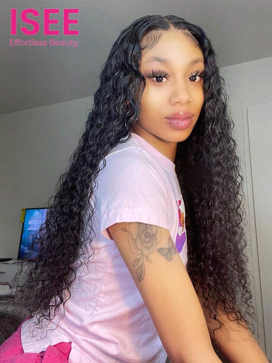 ISEE Peruca Glueless ISEE Hair MCap Deep Curly 9x6 Pré-alvejante Nós ...