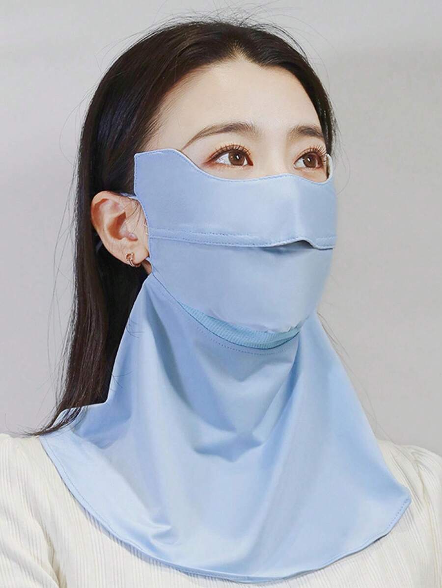 1pc Iced Silk Sun Protection Mask For Spring And Summer, Anti-UV Face ...