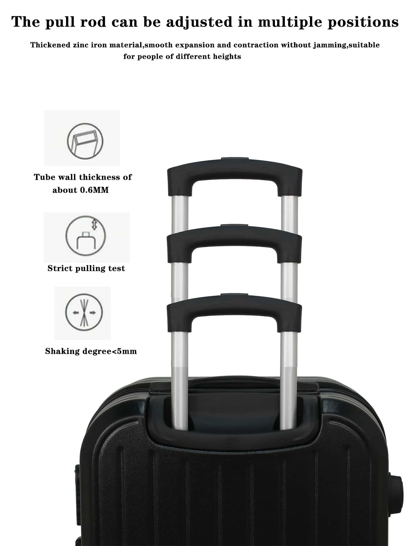 1pc 20/24/26 Inch Checked Luggage Suitcase With 3-Position Aluminum ...