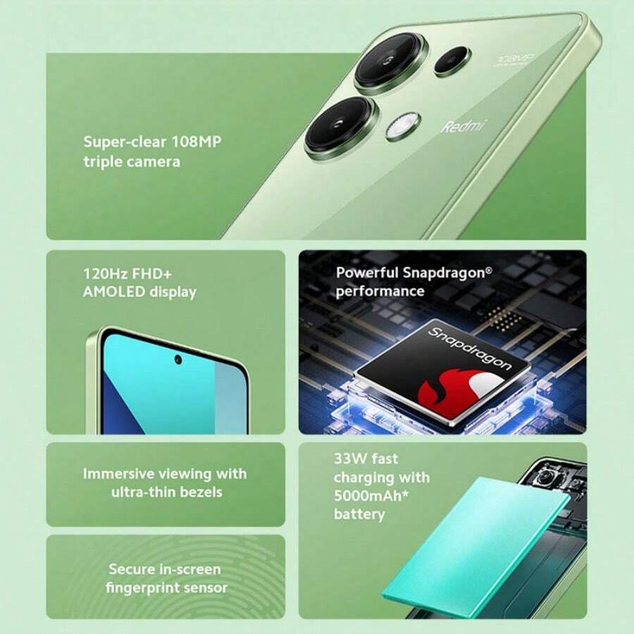 XIAOMI Mi Redmi Note 13 4G Global Version Smartphone Super-Clear 108MP ...