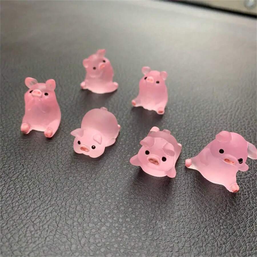 30pcs/50pcs Cute Mini Pig Resin Statues, DIY Fairy Garden Plant Decor ...