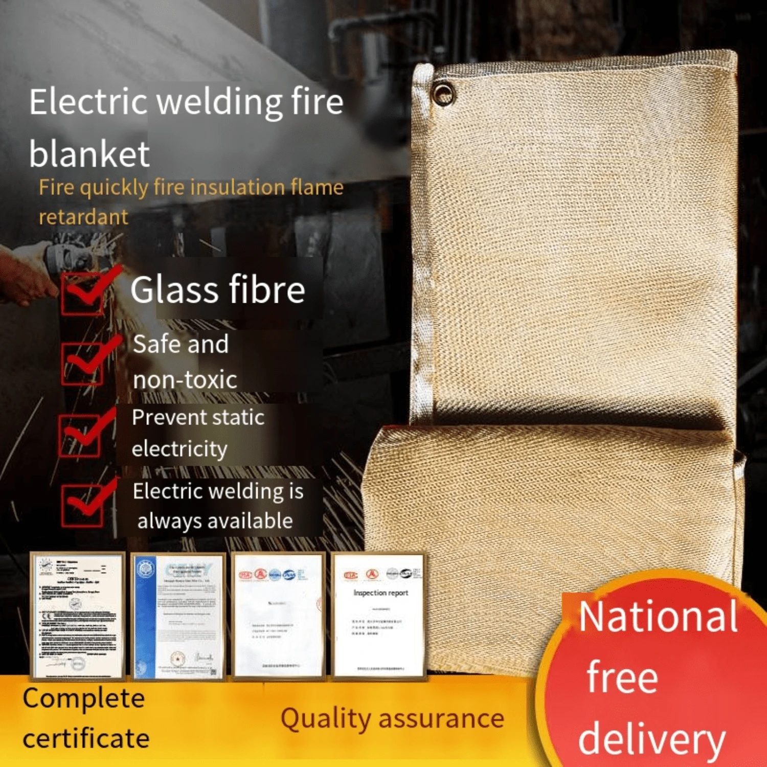 Manufacturers Sell Glass Fiber Fire Blanket Welding Fire Blanket ...
