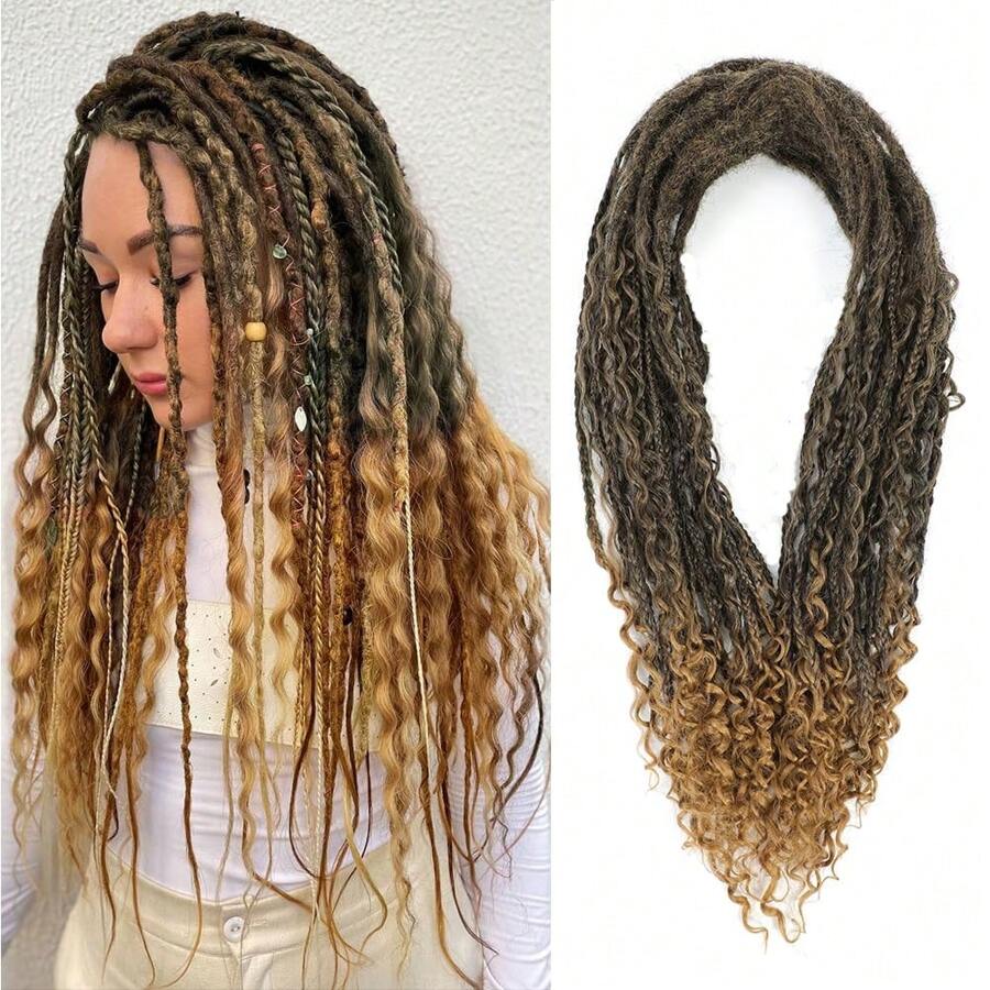 Ombre Yellow 1Pack (1 Pack Of 10 Pieces) Boho Dreadlocks Synthetic Boho ...