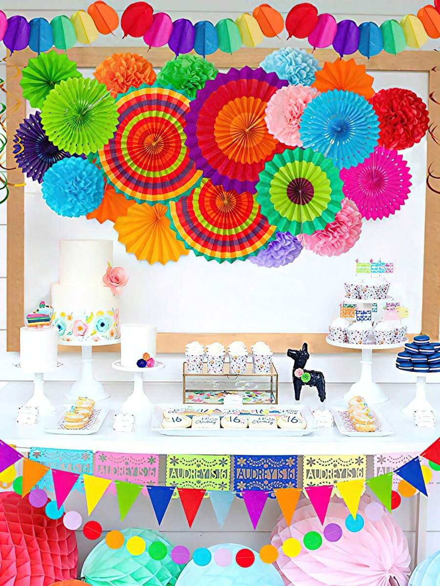 22pcs Carnival Themed Party Decoration Set Including Colorful Paper ...