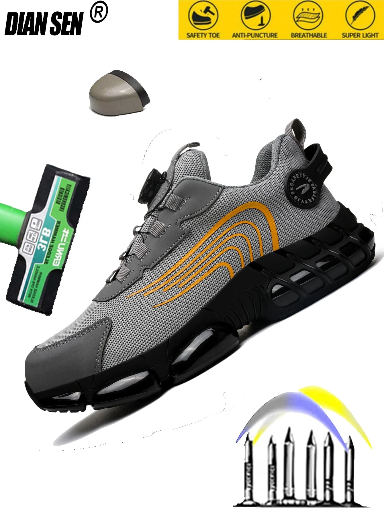 Men Women Safety Shoes Hiking Boots Work Trainers Steel Closed Toe ...