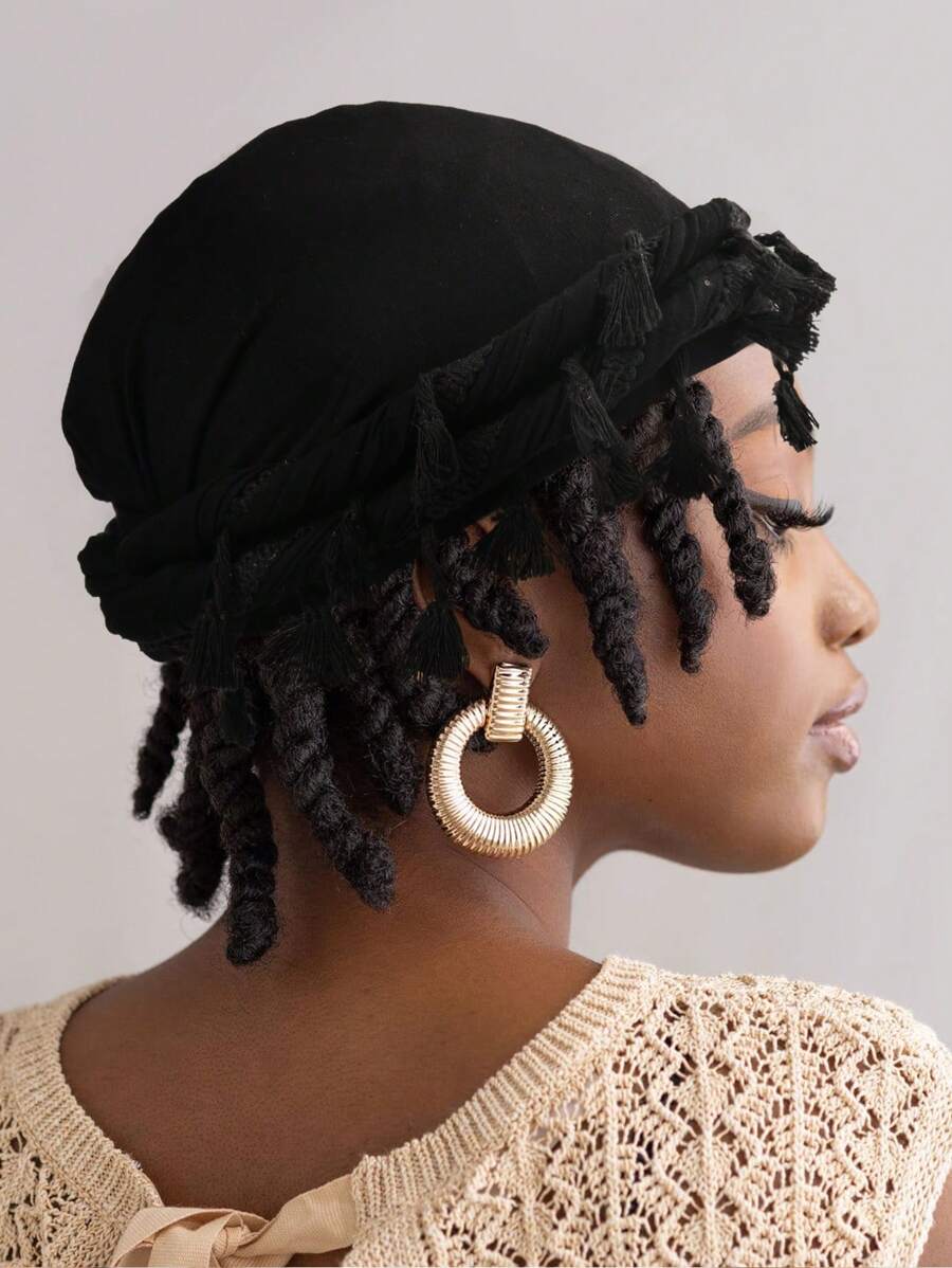 Satin Lining Turban With Tassels For Women Halloween | SHEIN USA