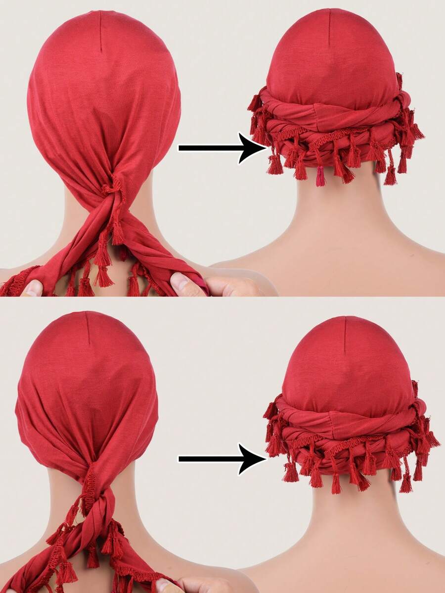 Satin Lining Turban With Tassels For Women Halloween | SHEIN USA