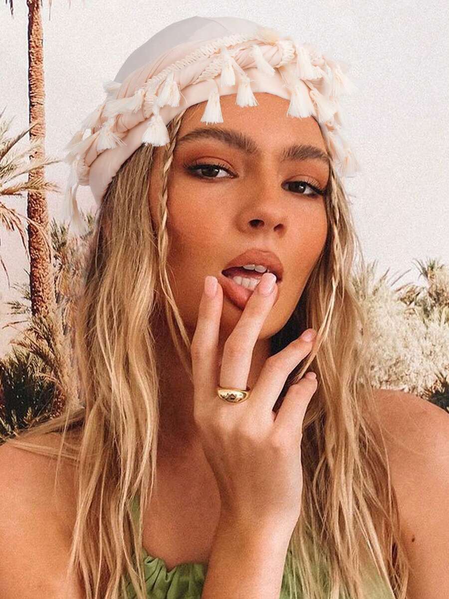 Satin Lining Turban With Tassels For Women Halloween | SHEIN USA