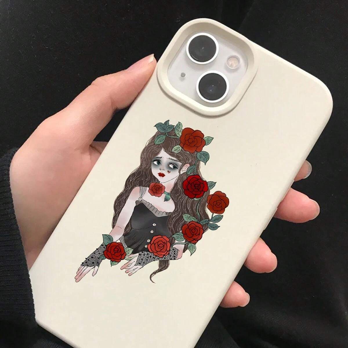 8 Original Cartoon Gothic Girl Face Swap Stickers, Waterproof Journal ...