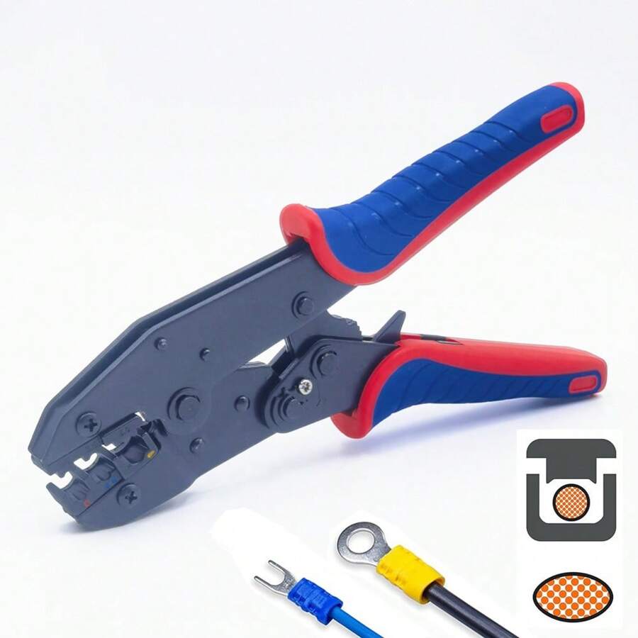 Crimping Tool For Insulated Electrical Connectors - Ratcheting Wire Terminal Crimper Tool ...
